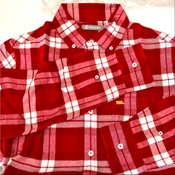 Paxton | Shirts | Usc Trojans Large Red And White Button Down Flannel ...